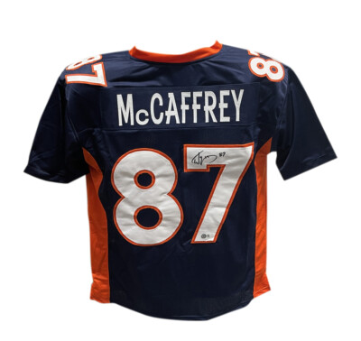Ed McCaffrey Autographed/Signed Pro Style Jersey Navy Beckett 40250 | eBay