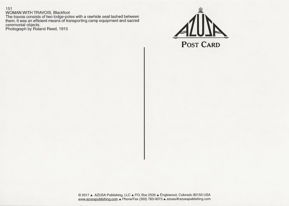 Postcard Blackfoot "Woman with Travois" MT 1915 Photo: Roland Reed ...