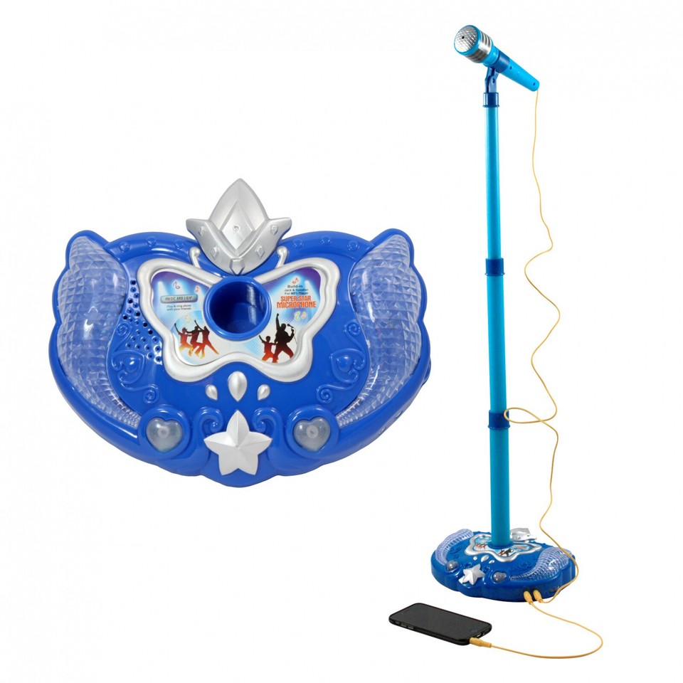 KidPlay Kids Karaoke Pop Star Microphone Adjustable Stand Musical Toy ...