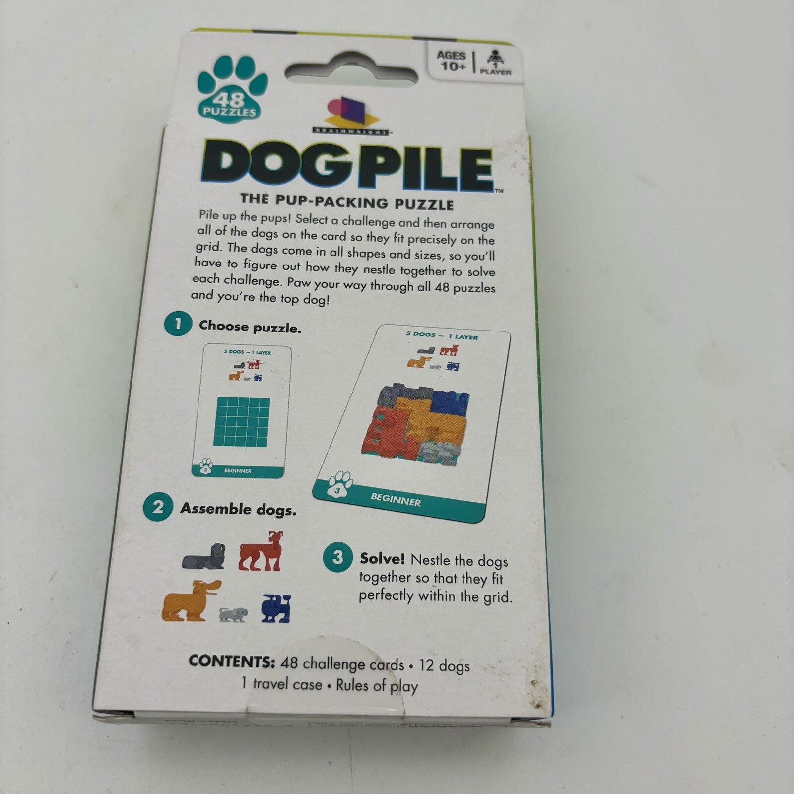 Brainwright Dog Pile the Pup Packing Puzzle Game Multi-Colored 48 ...