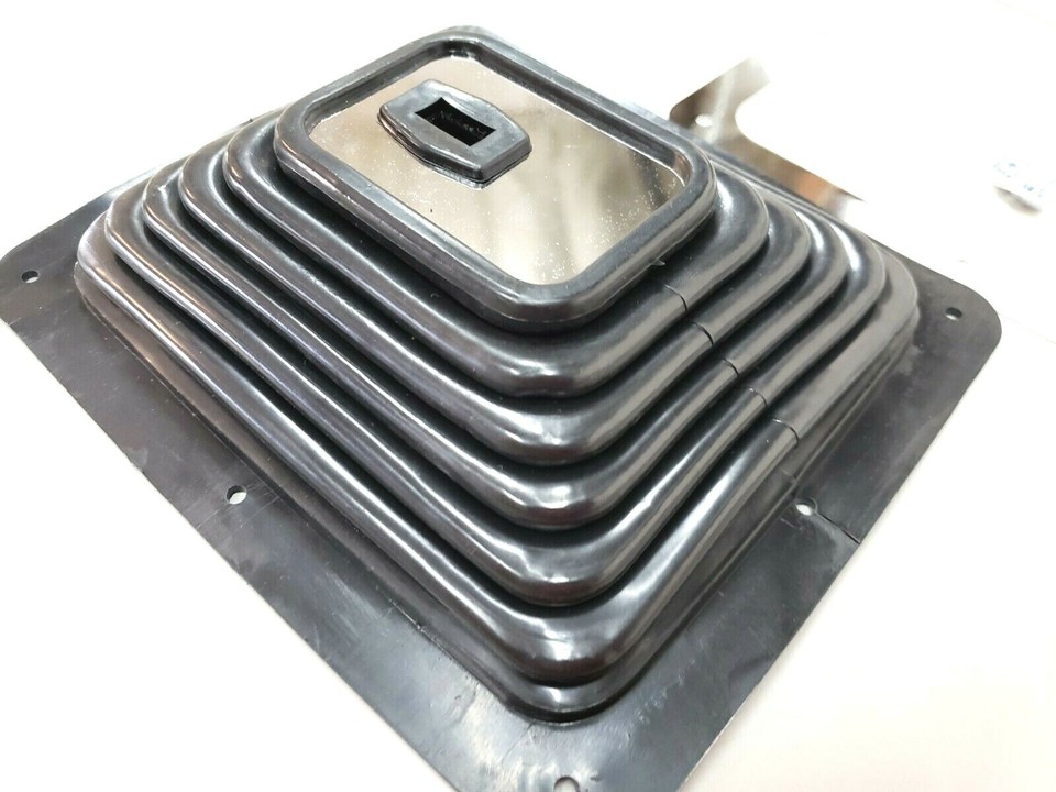 Universal Large Hurst Style Rubber Shifter Boot W Chrome Plate Kit 7-3/ ...