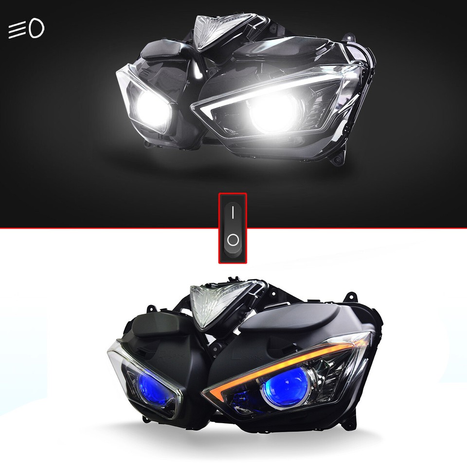 1X Full LED Headlight Assembly for Yamaha YZF R3 15-18 Sportbike Front ...