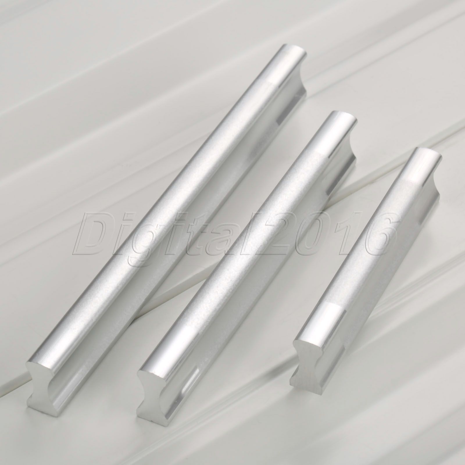 Matte Silver Furniture Door Pull Handles Wardrobe Drawer Cabinet Knobs ...