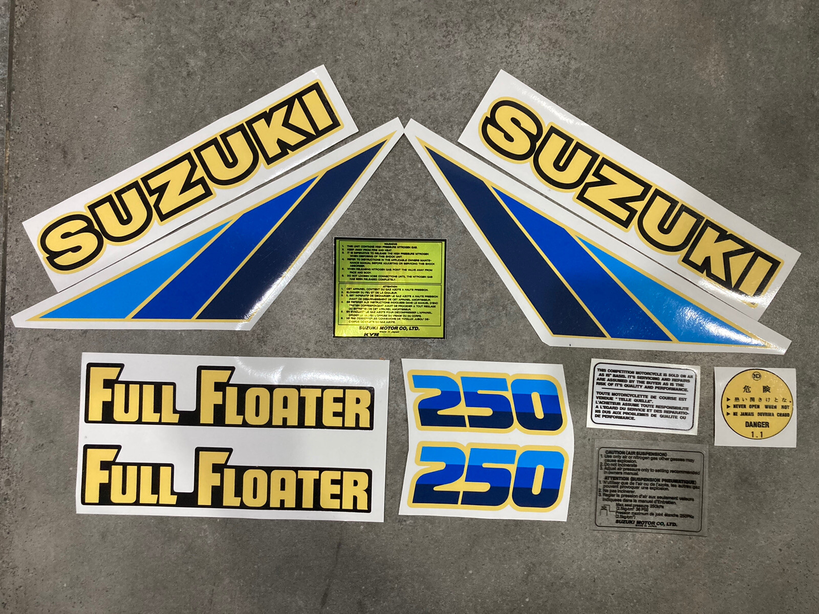 Suzuki RM250 1983 Full Decal Set/ Sticker Kit including Backgrounds | eBay