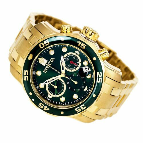 Invicta Men's Watch Pro Diver Green Dial GT Bracelet Quartz Chronograph ...
