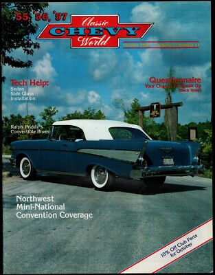 OCTOBER 1986 CLASSIC CHEVY WORLD MAGAZINE, '55 '56 '57 BEL AIR, 210 ...
