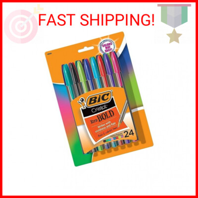 BIC Cristal Xtra Bold Ballpoint Pens, Bold Point (1.6mm) For Vivid And ...