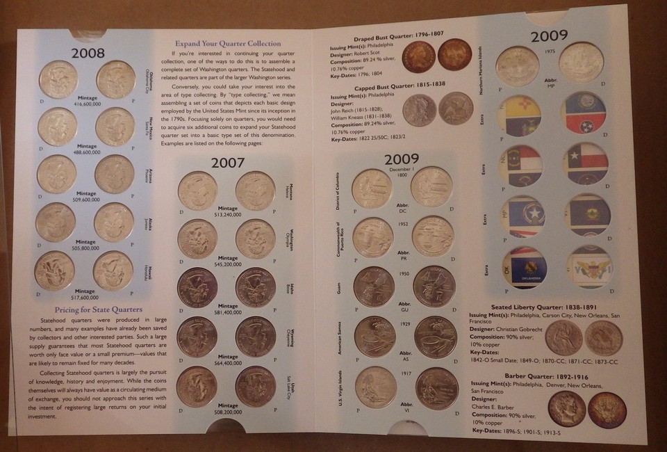 LAST ONE! 1999-2009 COMPLETE UNCIRC. SET(P&D) STATE & TERRITORIAL QTRS ...