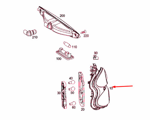 SMART FORTWO COUPE 451 REAR RIGHT TAIL LAMP RHD A4518200264CJ4A NO DUTY ...