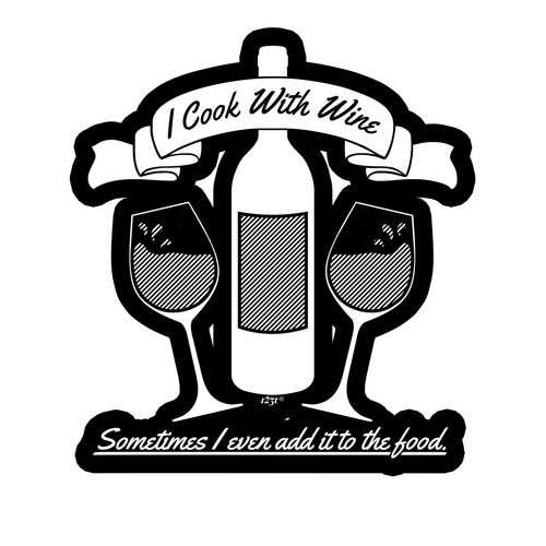 2 x Car Stickers i cook with wine Decal Bike Bumper Truck Laptop Window ...