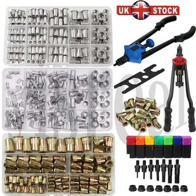 150Pcs Rivet Nut Kit Riveter Gun Heavy Duty Riveting Rivets Nutsert ...