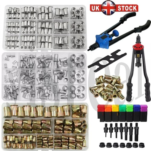 150Pcs Rivet Nut Kit Riveter Gun Heavy Duty Riveting Rivets Nutsert ...
