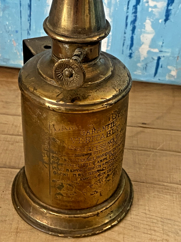 Antique Brass French Pigeon Lamp Lampe Pigeon Complete With Glass Shade ...