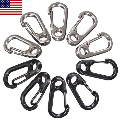 10x Paracord Mini Carabiner Snap Spring Clips Hook Keyring EDC Survival ...