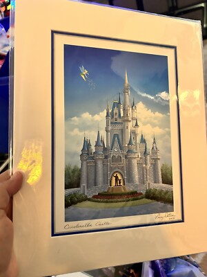 Disney Parks CINDERELLA CASTLE Larry Dotson Matted Print NEW 11x14 | eBay