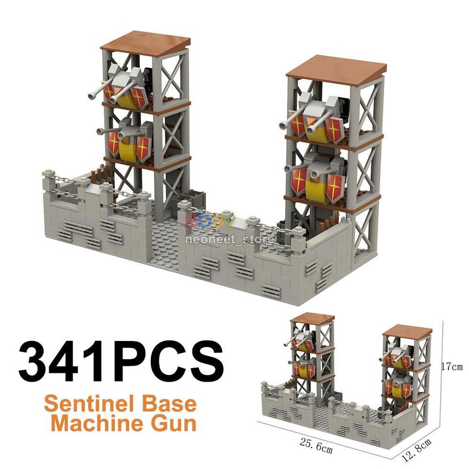 MOC Military WWII Army Base Fortress Baseplate Building Block Bricks ...