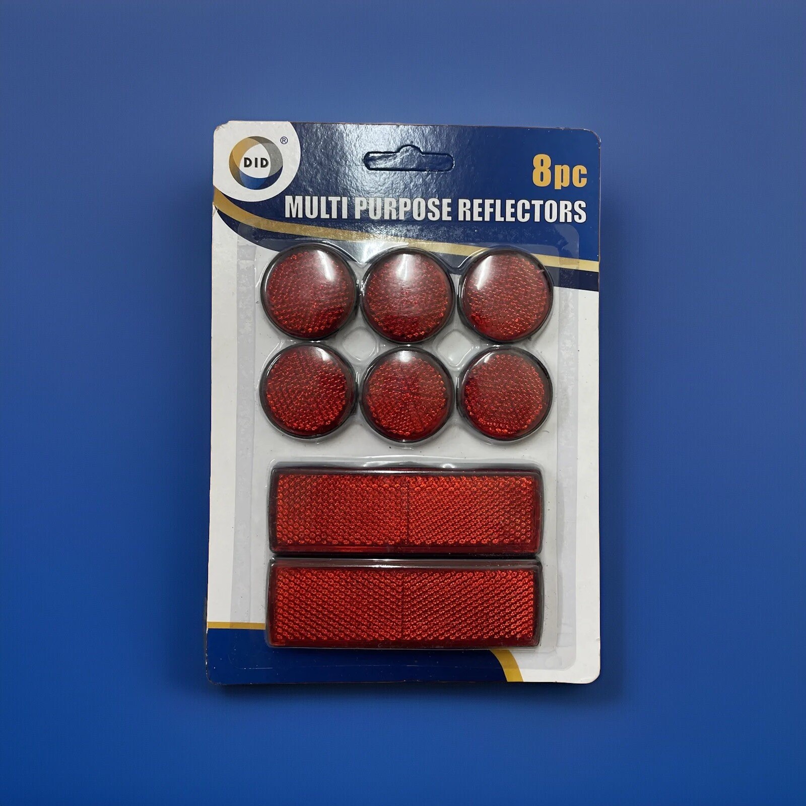 8 PACK MULTI-PURPOSE REFLECTORS SELF ADHESIVE RED TRAILER CARAVAN ...