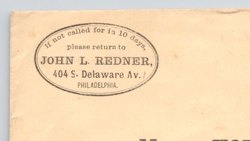 1890s John L Redner Philadelphia PA Advertising Cover | eBay
