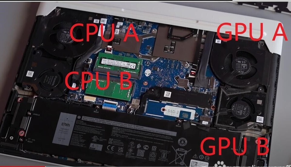 New 9DNWT X63JW W7KC4 J01R0 CPU & GPU Fan DC12V For Dell Alienware X17 ...