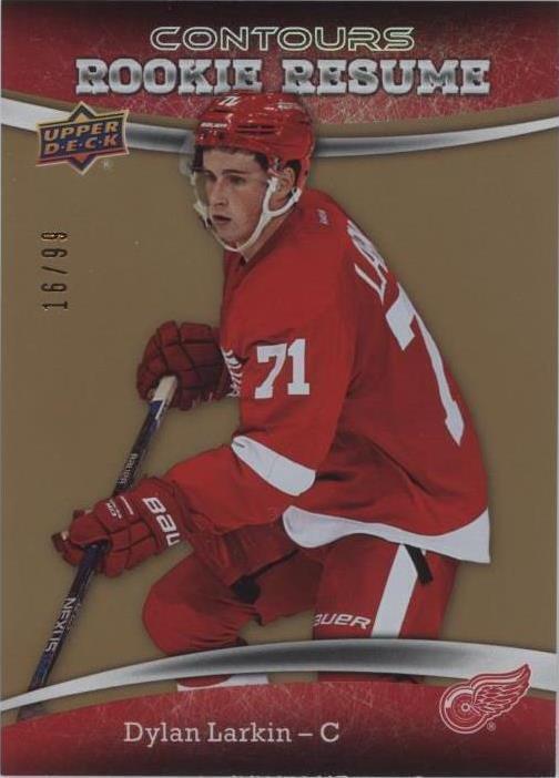 2015-16 Upper Deck Contours - Rookie Résumé Dylan Larkin #RR-5 Gold ...