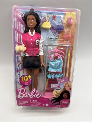 Barbie On-Set Stylist Brooklyn Doll Braids Garment Rack Fashion Pieces ...