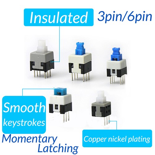 Miniature Tactile Push Button Switch PCB Mounted Momentary/Latching ...
