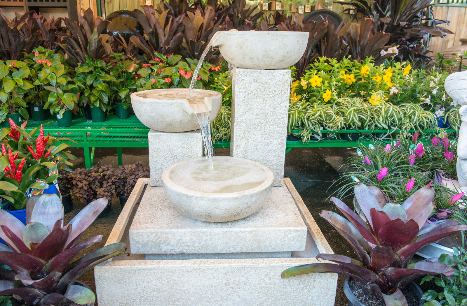 Large Outdoor Patio Garden Water Feature Trio Cascading Cup Fountain ...