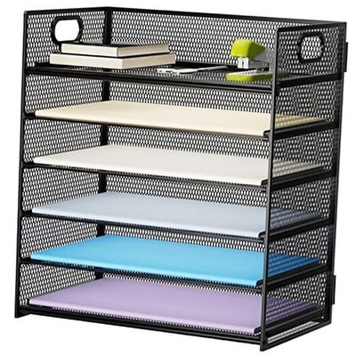 6 Tier Paper Organizer Letter Tray - Mesh Desk File Organizer 6 Tier ...
