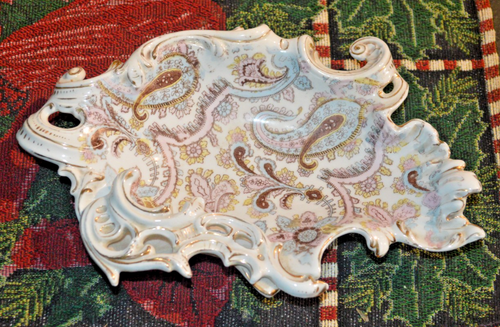 ES Germany RS Prussia PAISLEY roll over scroll edge tray dish no ...