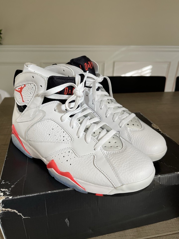 Size 9.5 - Air Jordan 7 Retro White Infrared | eBay