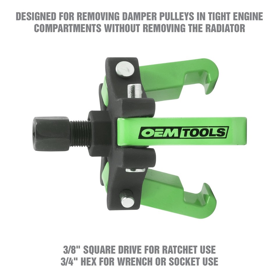 Harmonic Balancer Puller Kit 3 Jaw Adjustable 4 Forcing Rods OEMTOOLS ...