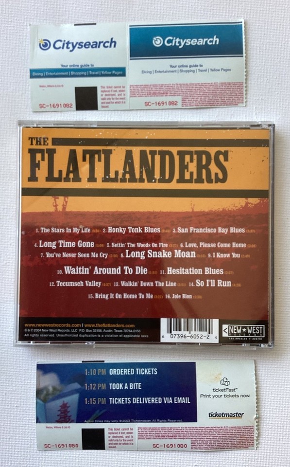 Live at Knite June 8th 1972 The Flatlanders CD, 2004 +2 Exp 2005 ...