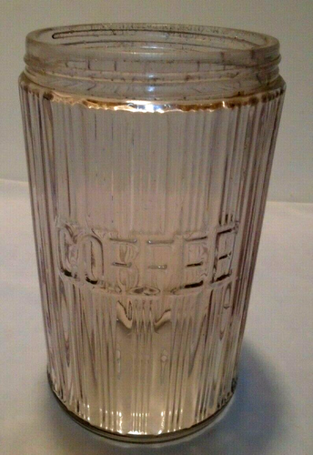 Depression Era Hoosier Ribbed Glass Coffee Canister Jar Purple, 7" Tall ...