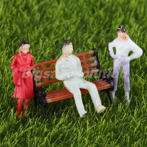 100pcs Painted Model People Figures Train Park Scenery Diorama Layout 1 ...