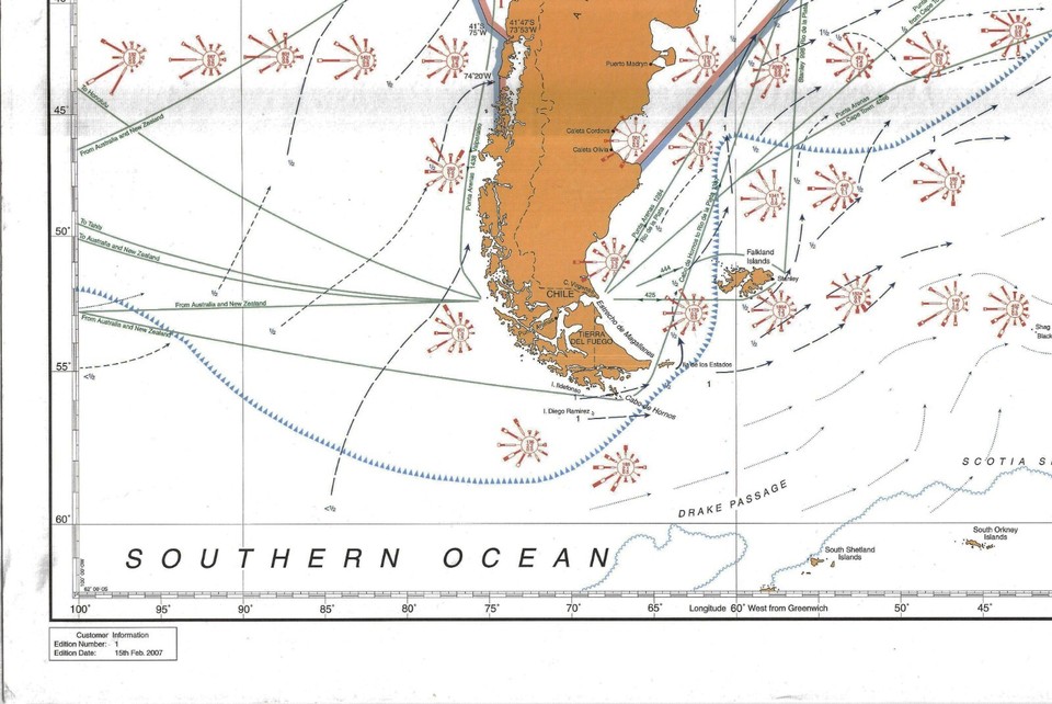 Admiralty 5126(6) Routeing Chart South Atlantic Ocean June Chart Map ...