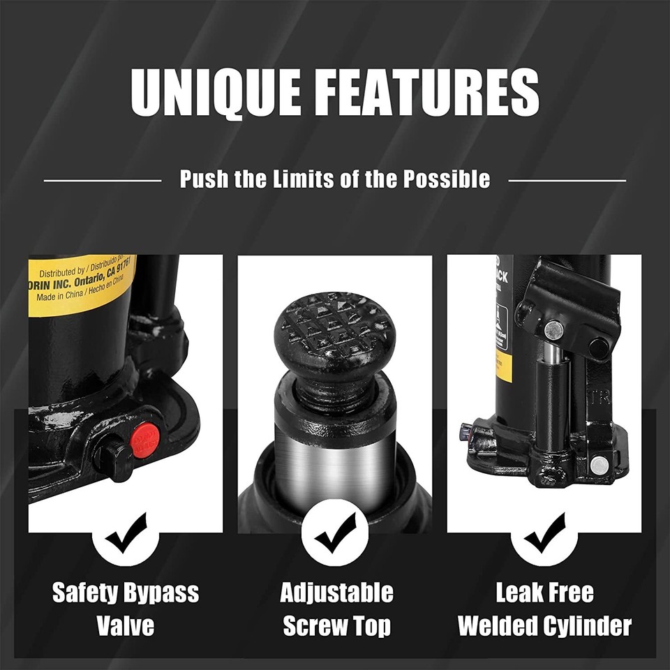 BIG RED 10 Ton(20,000 lbs) Torin Welded Hydraulic Car Bottle Jack ...