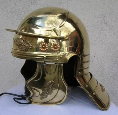 ROMAN OFFICER HELMET - brass Roman helmet,Roman reenactment kit,gift | eBay