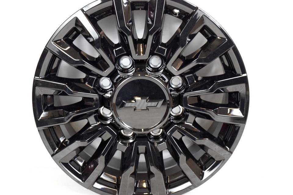 4 NEW 18” Factory OEM Gloss Black Wheels Rims Chevy Silverado 2500 3500 ...