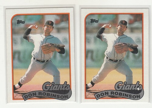 DON ROBINSON 1989 Topps #473 Error/Variation Dark Missing Ink Giants 2 ...