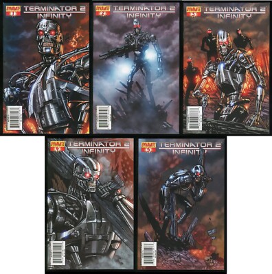 Terminator 2 Infinity Comic Set 1-2-3-4-5 Lot Dynamite 2007 Pat Lee T ...