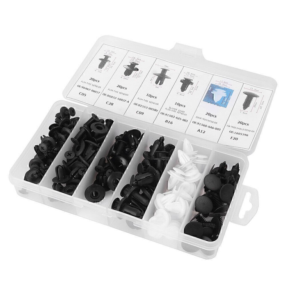 100 pcs Car Body Plastic Push Pin Rivet Fasteners Trim Moulding Clip ...