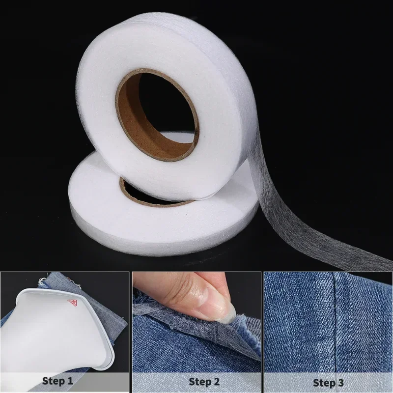 60M Self-Adhesive Pants Hem Tape Edge Shorten Paste Tape Iron on Pants ...