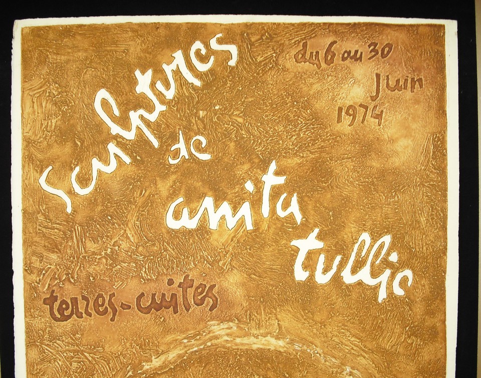 Anita TULLIO (1935-2014) estampe affiche d'exposition saint paul de ...