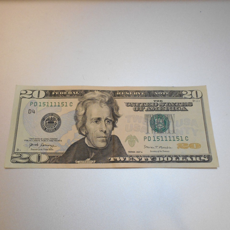 RARE - 2017A $20 Dollar Bill -Fancy Serial Number Unique Digits High ...