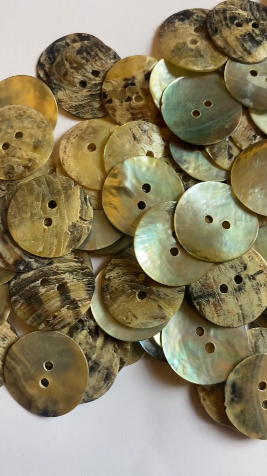 Handmade Mother Of Pearl Shell Buttons 2 Hole Knitting Scrapbook 9mm To ...