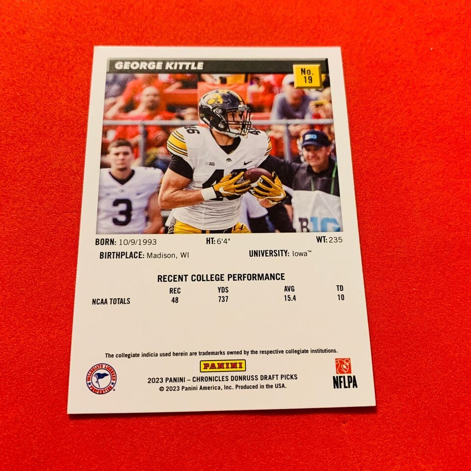 George Kittle .. Iowa Hawkeyes / San Francisco 49ers 2023 Chronicles ...