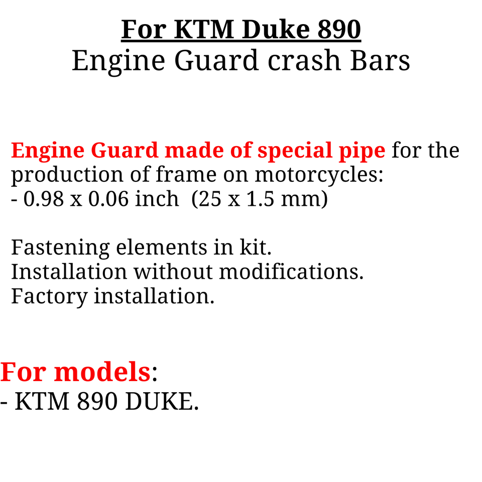 For KTM 890 Duke Engine guard KTM Duke 890 Crash bars | eBay