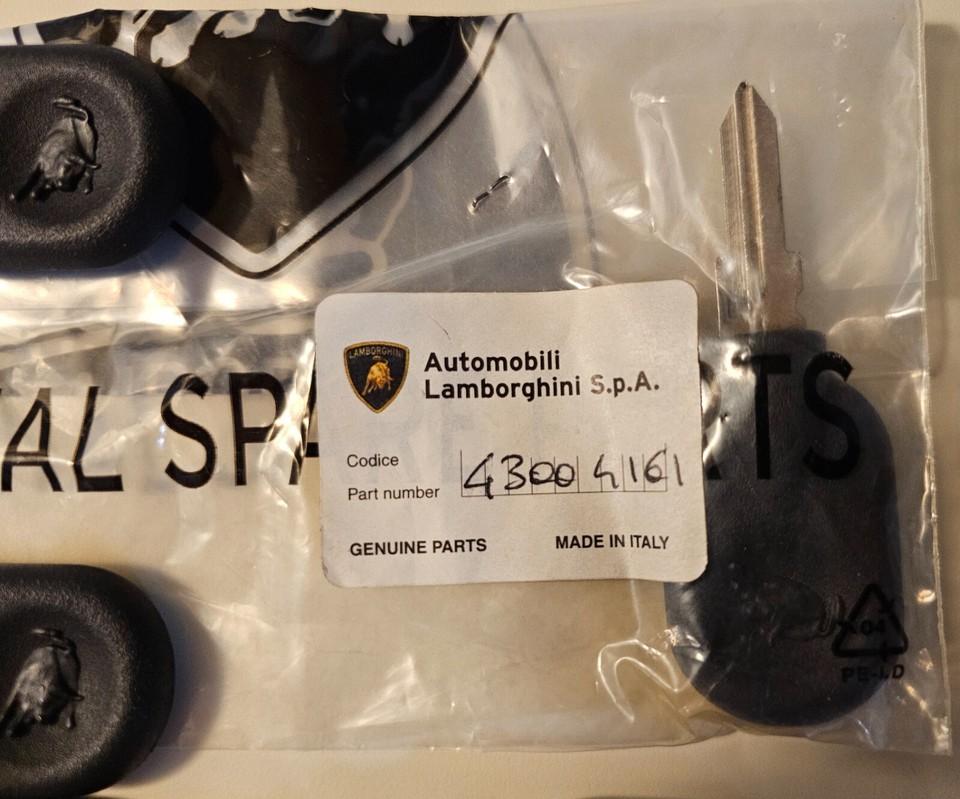Lamborghini Diablo & early Murcielago OEM key blank NOS NLA 43004161 ...