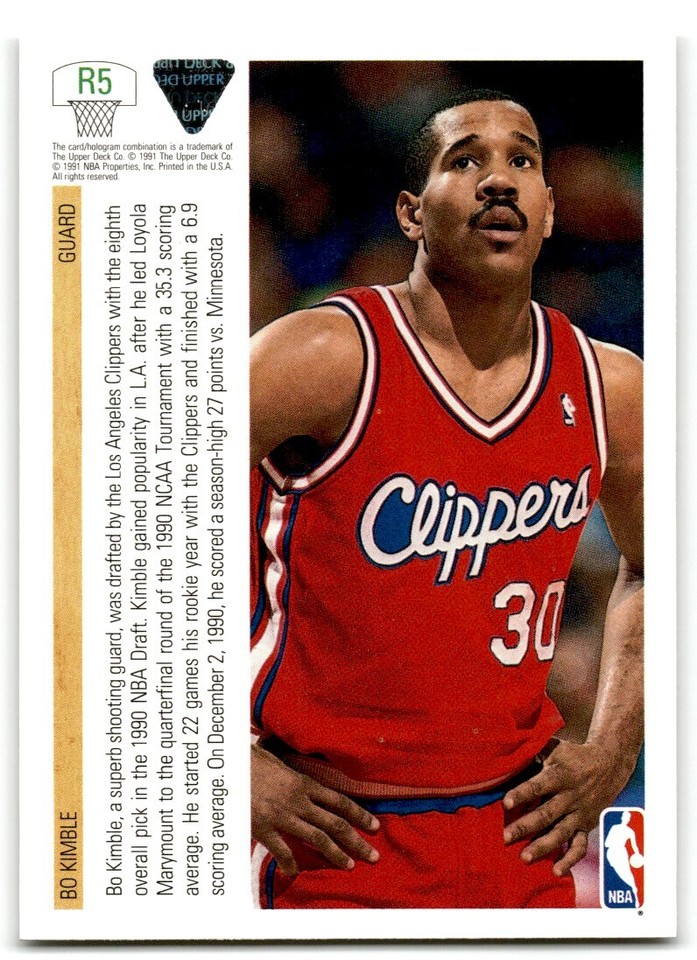 1991-92 Upper Deck Rookie Standouts Bo Kimble Rookie Los Angeles ...
