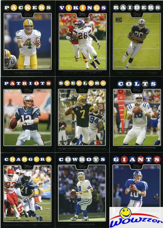 2008 Topps Football 12 Card All Star Set-Tom Brady,Manning,Favre ...